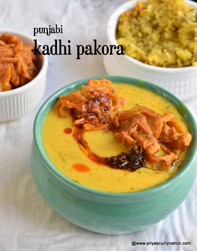 kadhi pakora recipe | punjabi kadhi recipe | kadi pakoda recipe - Priya ...