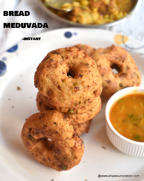 instant bread medu vada recipe | how to make bread medu vada