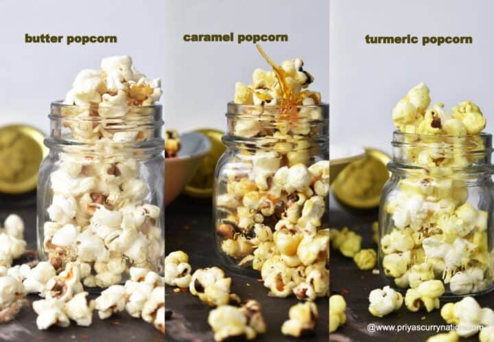 3 classic popcorn recipes| butter popcorn,turmeric popcorn,caramel ...