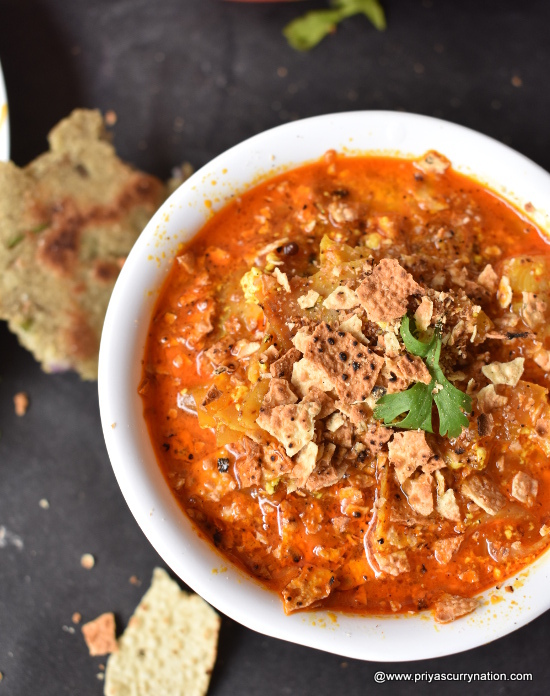 papad curry recipe | how to make rajasthani style papad ki subji recipe ...